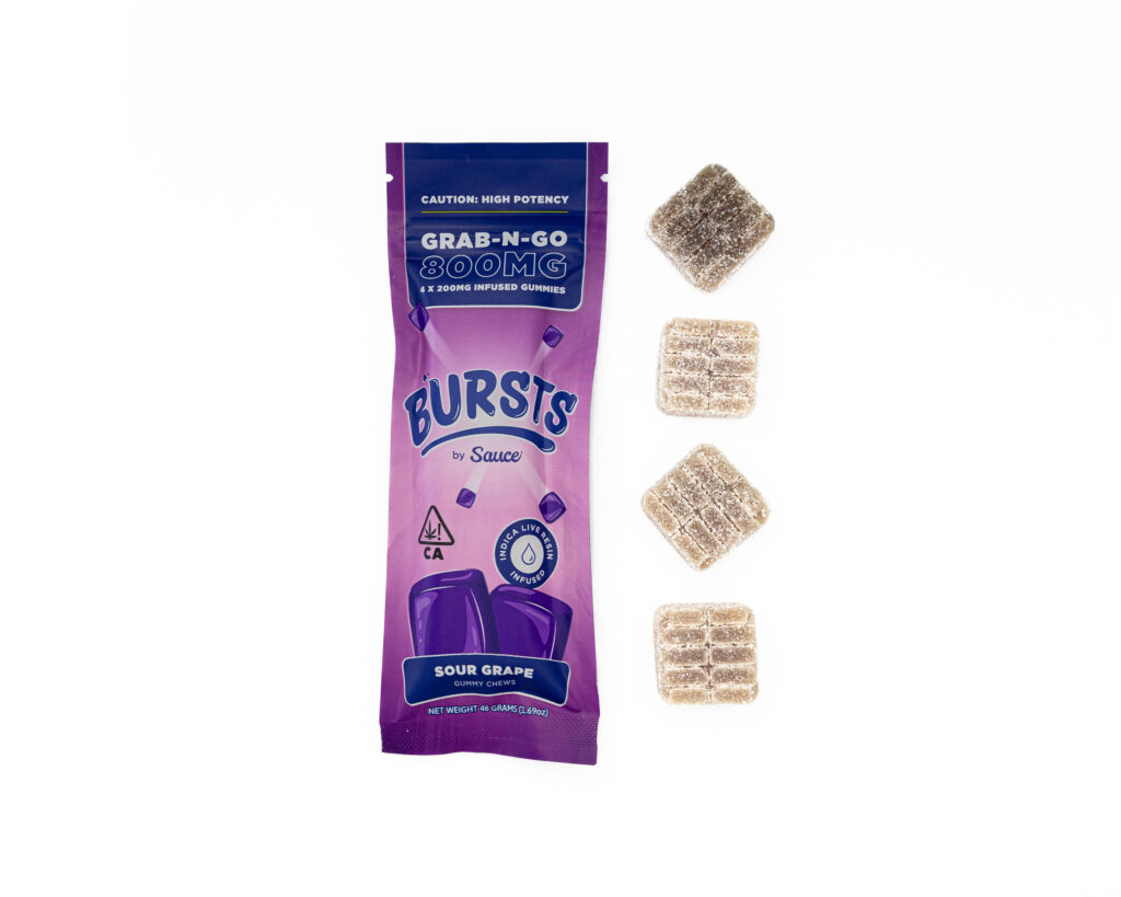 BURSTS BY SAUCE - GUMMIES - ORGANIC BURSTS W/LIVE RESIN - 800MG (200MG ...