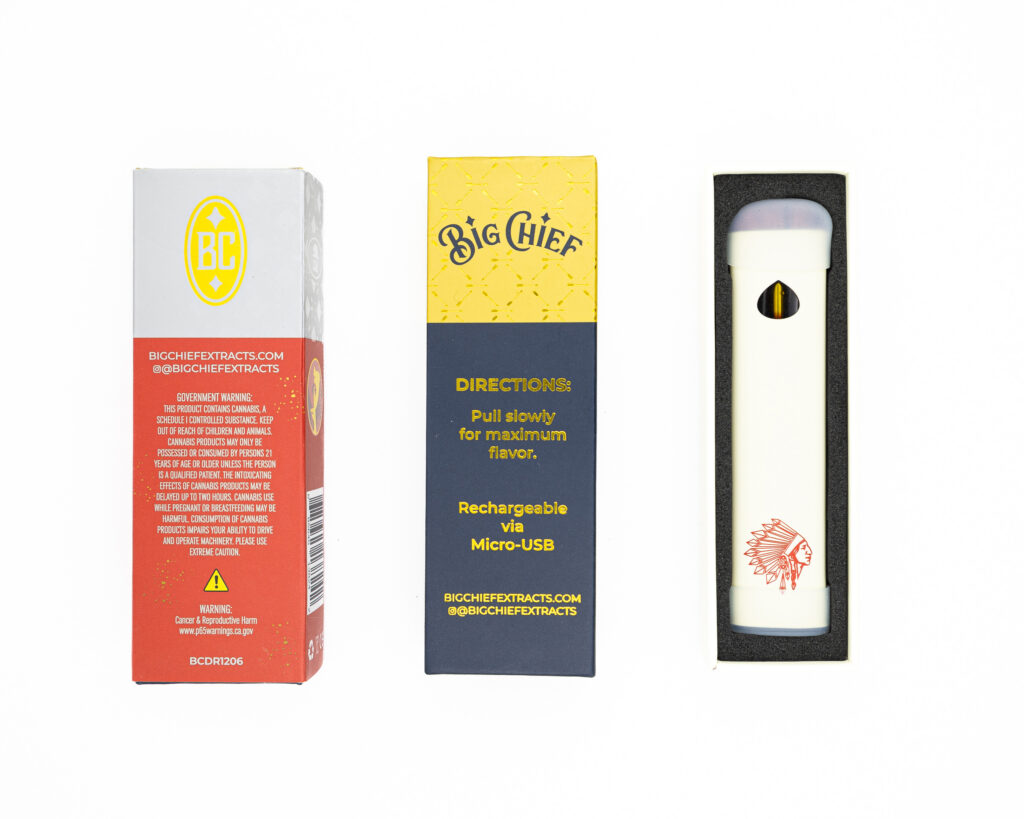 BIG CHIEF - DISPOSABLE RECHARGABLE VAPE CARTS - 100% LIVE RESIN - 1GM ...