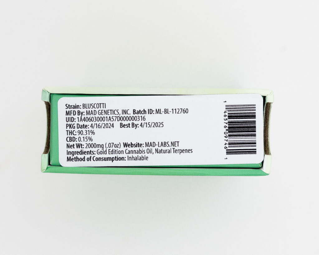 MAD LABS - DISPOSABLE RECHARGEABLE VAPE CARTS - 2GM (2000MG) | Gotham ...