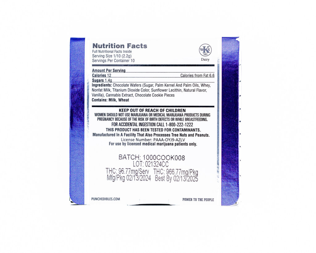 PUNCH BAR - CHOCOLATE BARS - EXTREME - 1000MG (10 SQUARES PER BAR ...