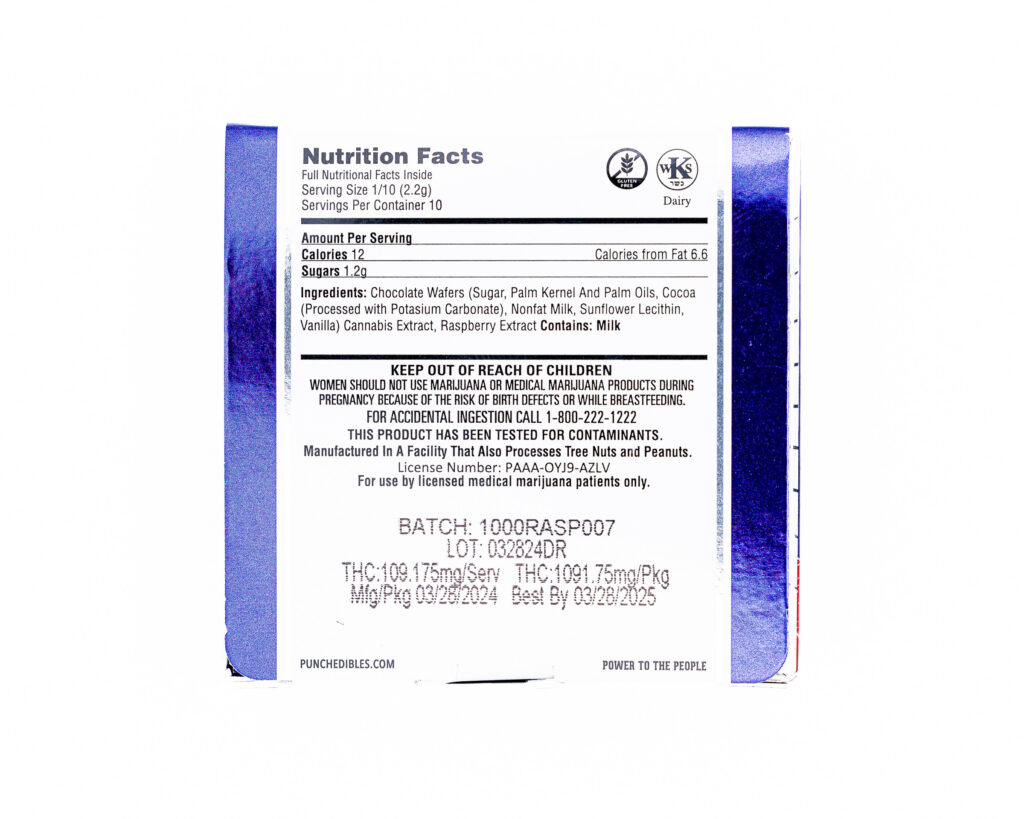 PUNCH BAR - CHOCOLATE BARS - EXTREME - 1000MG (10 SQUARES PER BAR ...