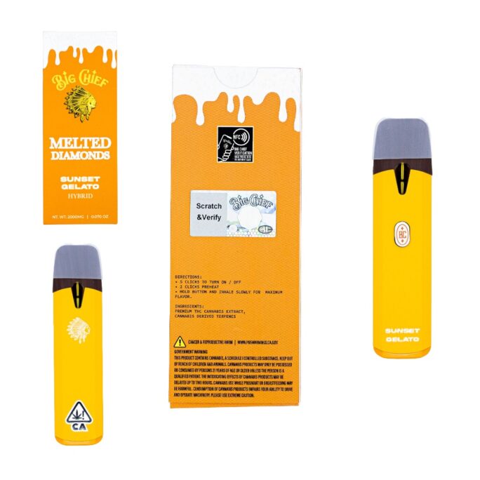 BIG CHIEF - DISPOSABLE RECHARGEABLE VAPE CARTS - MELTED DIAMONDS - 2GM ...