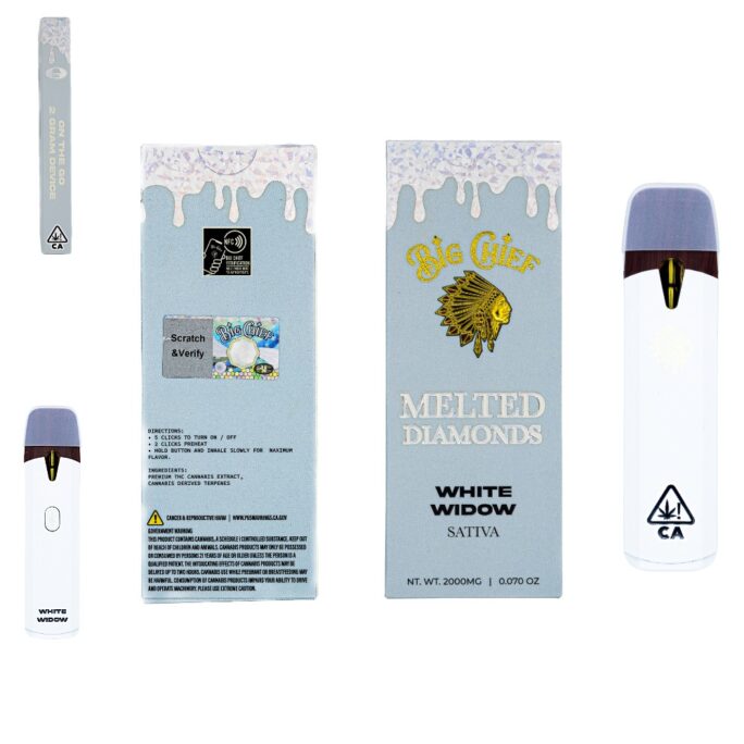 BIG CHIEF - DISPOSABLE RECHARGEABLE VAPE CARTS - MELTED DIAMONDS - 2GM ...